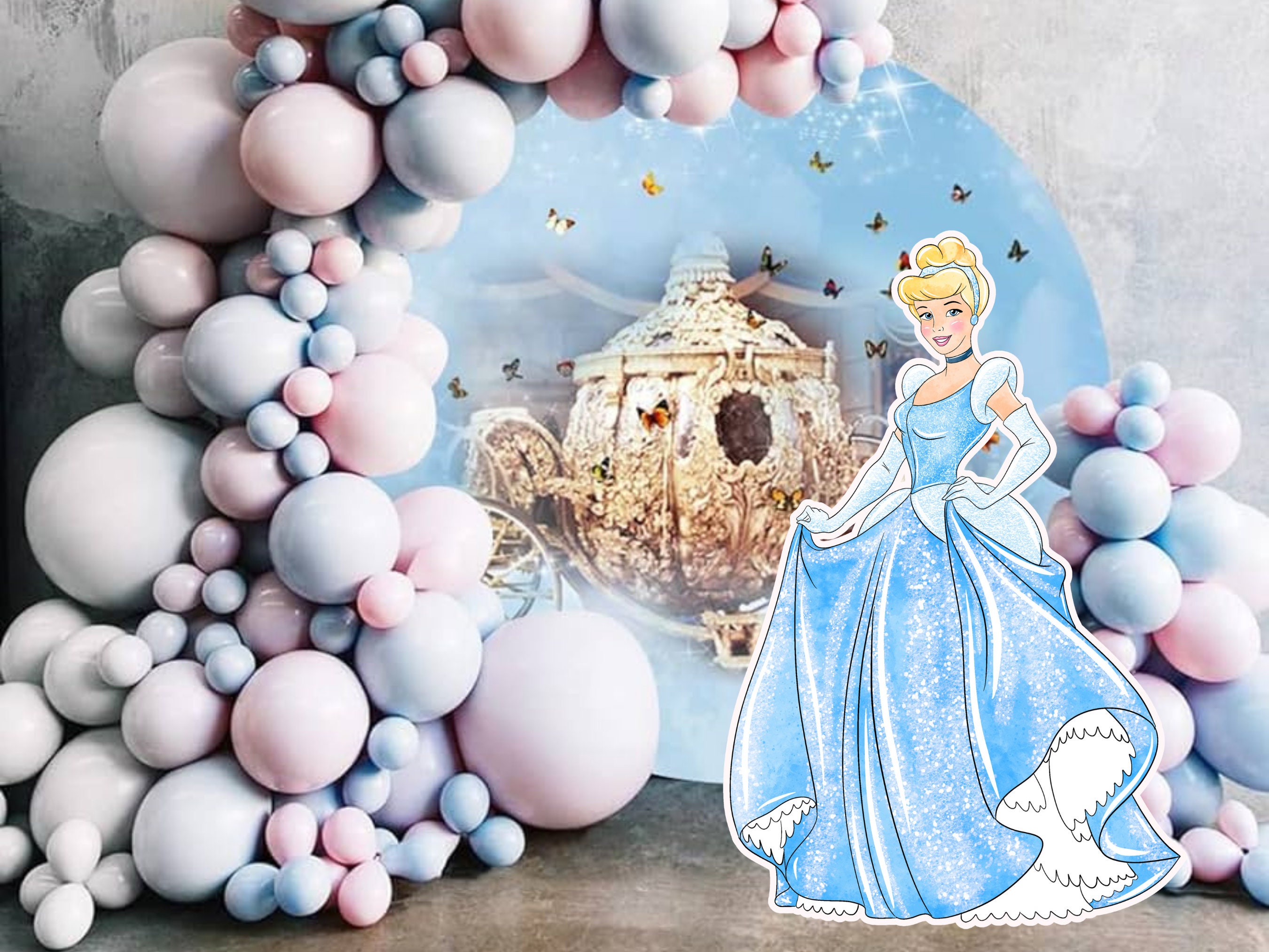 Cinderella Cutout: Princess Birthday Party Decoration (digital Download ...