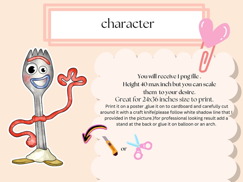 Toy Story Forky Cutout: Birthday Party Prop (digital Download) - Etsy