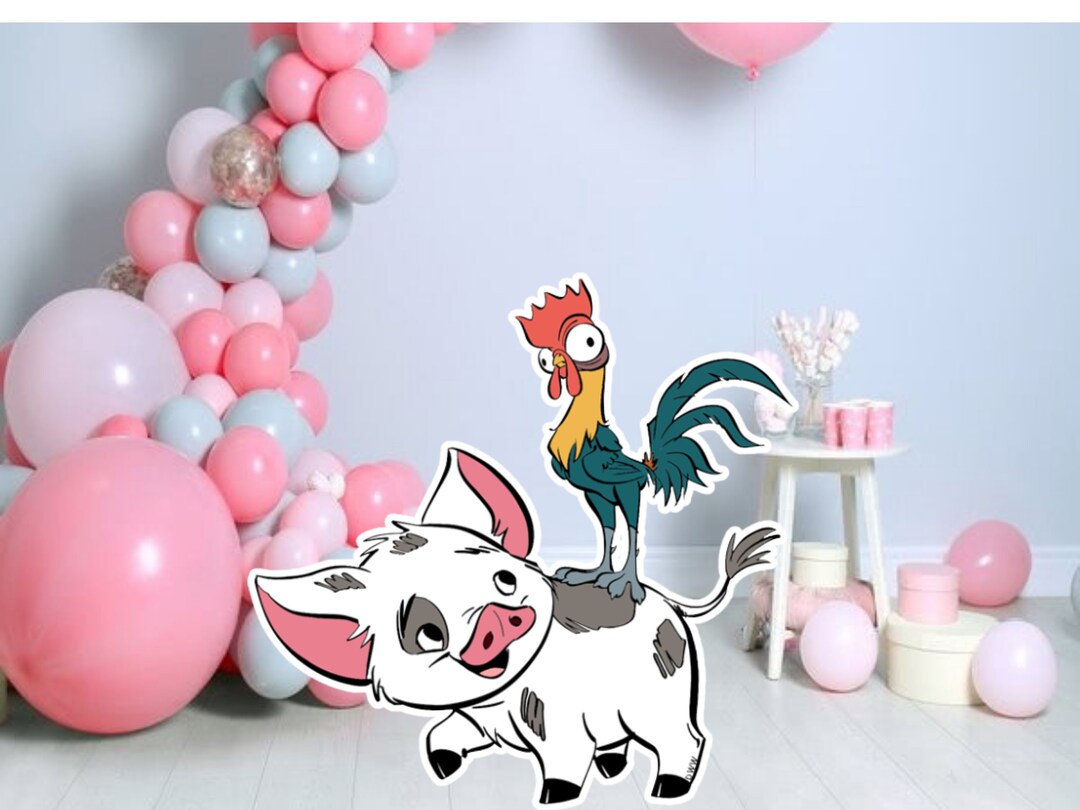 Pua and Heihei Moana Cutout, Moana Cutout Decor, Moana Party Decoration ...