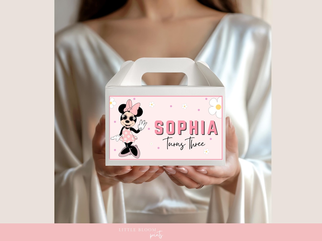 Minnie Mouse 3rd Birthday Gable Box Label (digital Download) - Etsy
