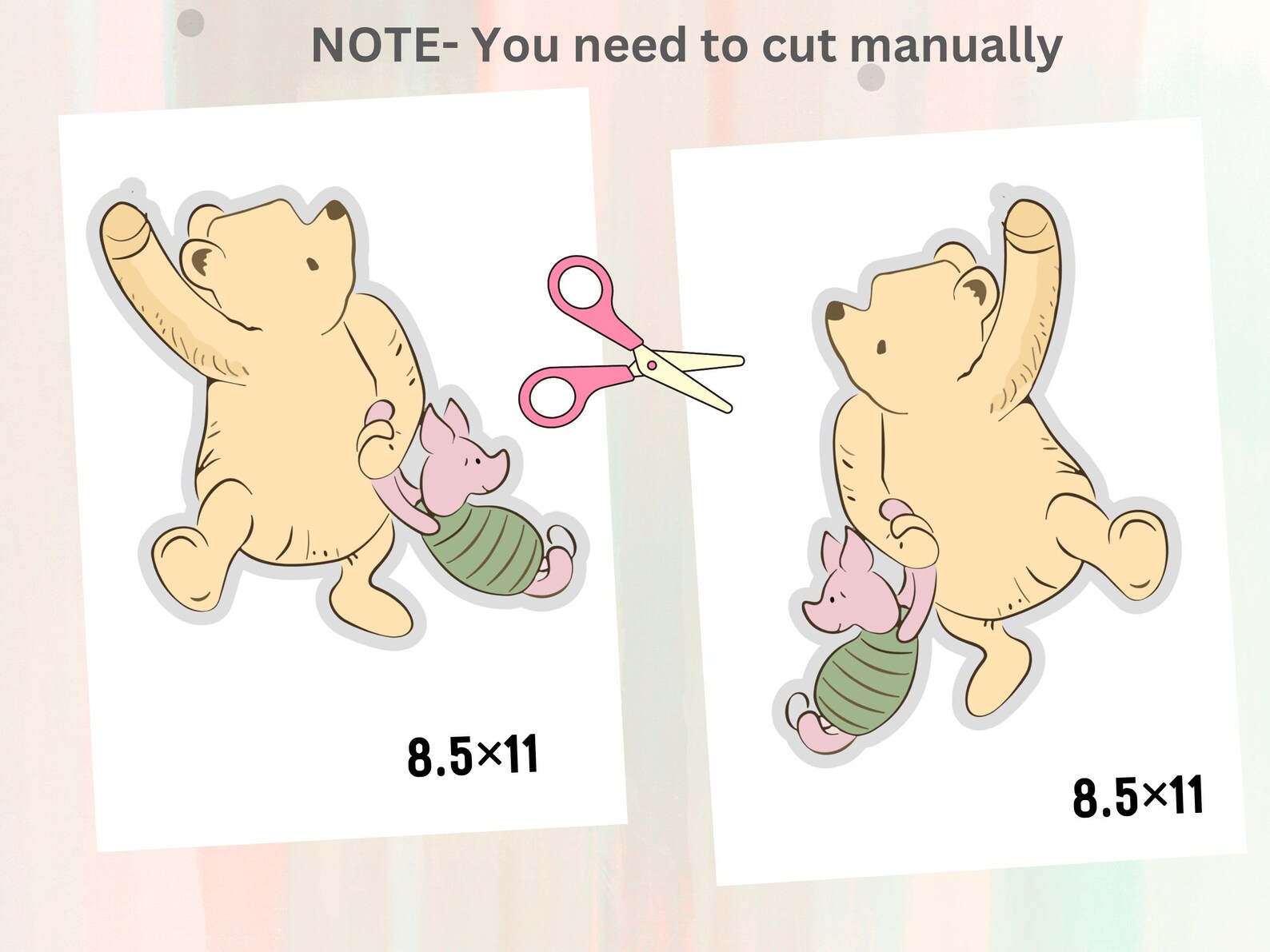 Hanging Characters of the Pooh Friends/cutout Die Cut Prop With Two ...