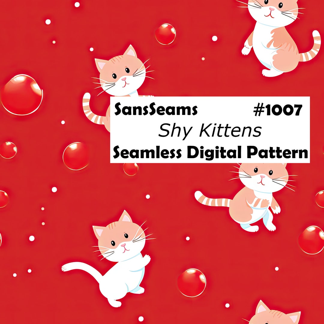 Sky Kittens Digital Seamless Pattern - Etsy