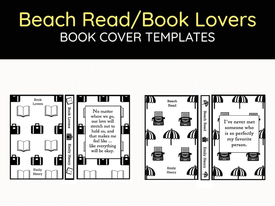 Bookbinding Cover Templates: Beach Read/book Lovers Custom Covers ...