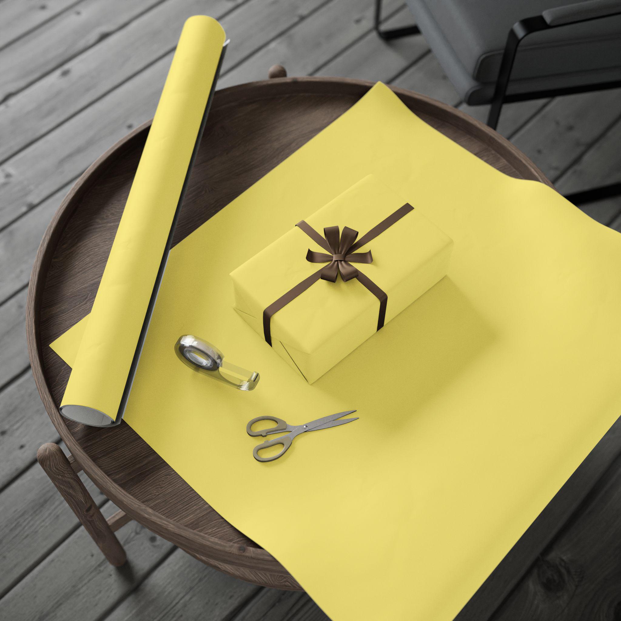 Yellow Wrapping Paper, Yellow Gift Wrapping, Sunshine Yellow Wrapping ...