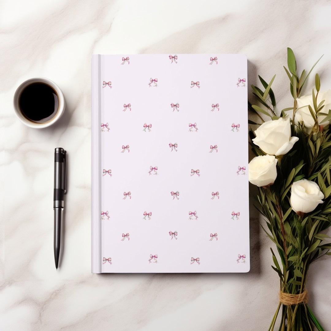 Pink Bow Coquette Hardcover Journal, Coquette Notebook, Pink Notebook ...