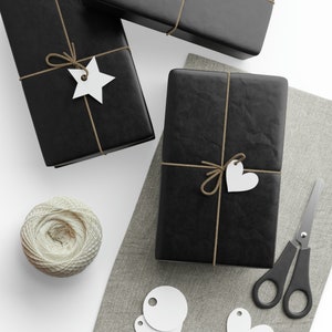 Black Wrapping Paper, Solid Black Gift Wrapping, Plain Wrapping Paper ...