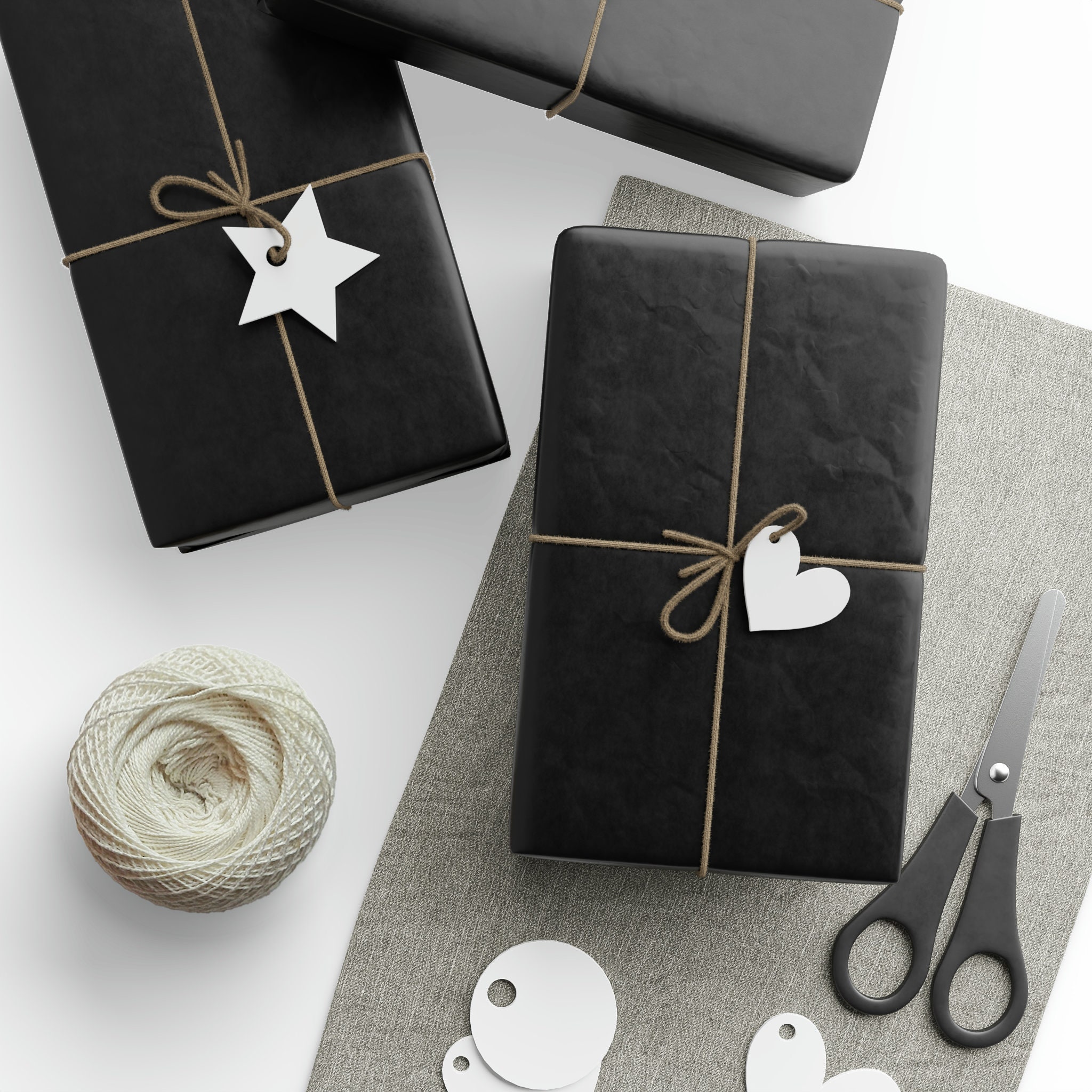 Black Wrapping Paper, Solid Black Gift Wrapping, Plain Wrapping Paper ...
