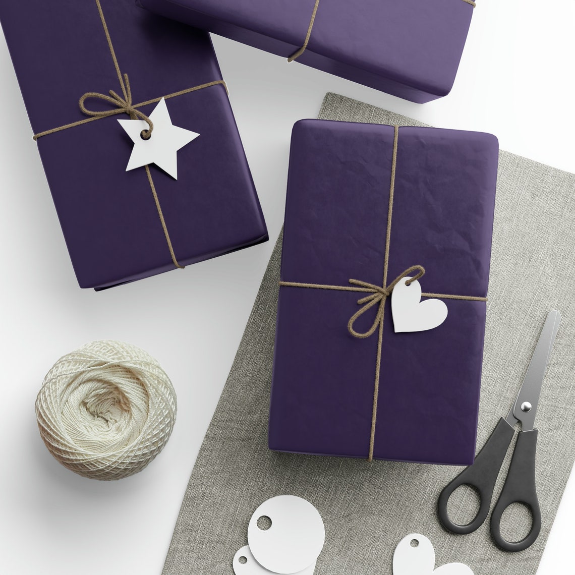 Purple Wrapping Paper, Dark Purple Gift Wrapping, Plain Wrapping Paper ...