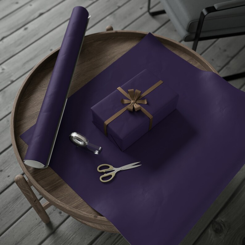 Purple Wrapping Paper, Dark Purple Gift Wrapping, Plain Wrapping Paper ...