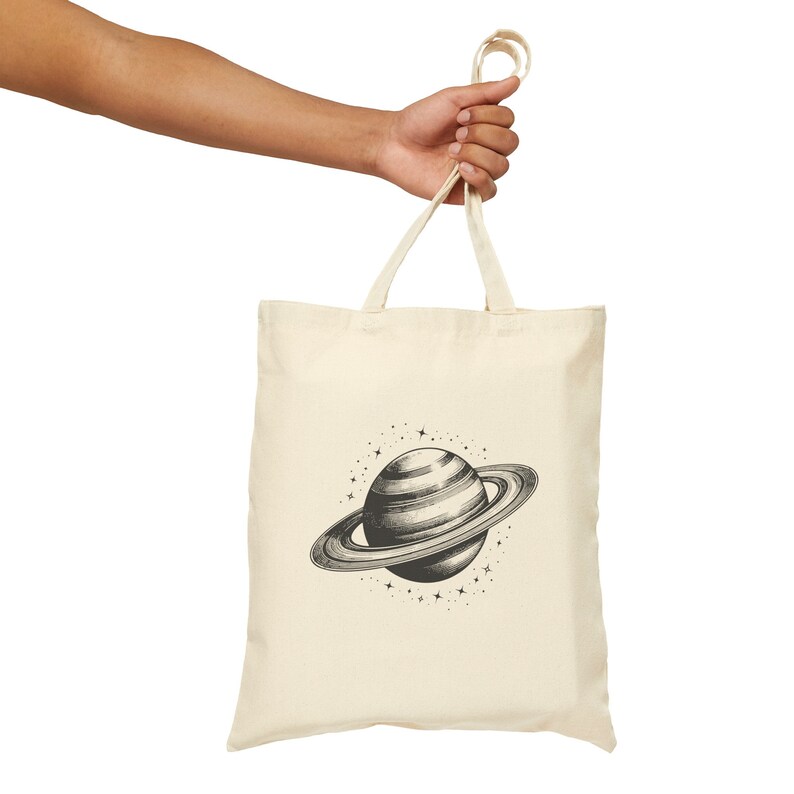 Saturn Tote Bag, Solar System, Planet Tote Bag, Canvas Tote Bag, Cute ...
