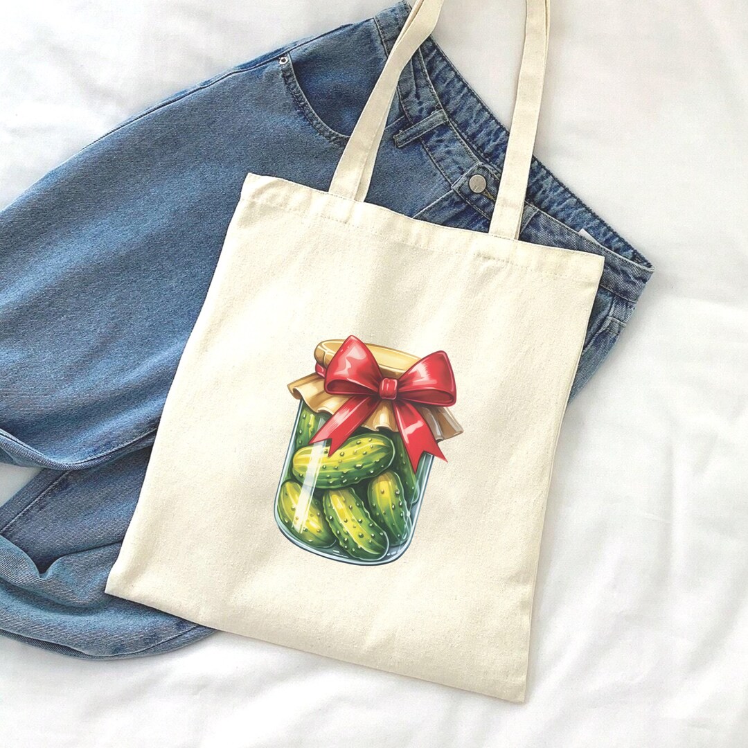 Pickle Tote Bag, Funny Tote Bag, Cute Tote Bag, Canvas Tote Bag, Beach ...
