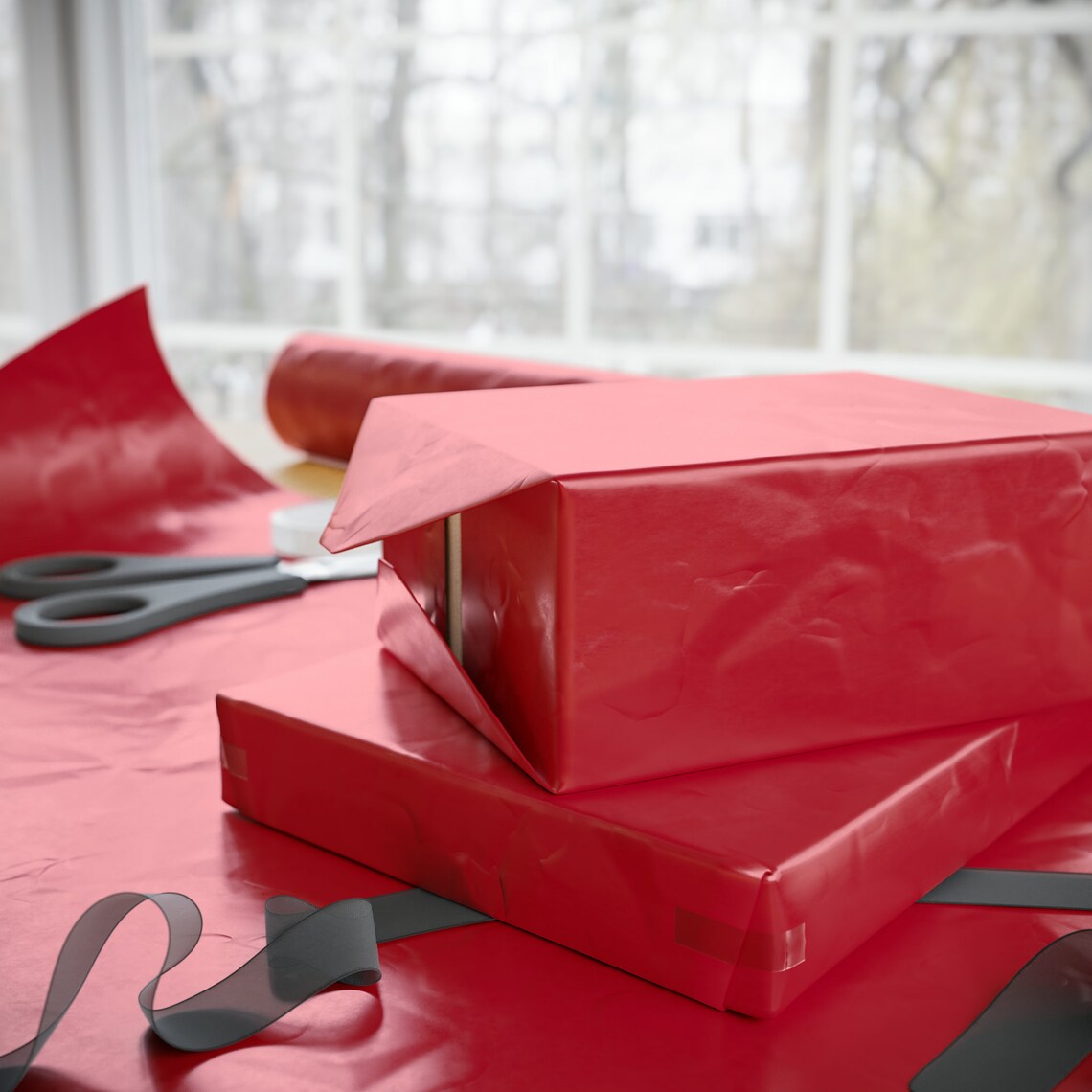 Red Wrapping Paper, Blood Red Gift Wrapping, Plain Wrapping Paper, Deep ...