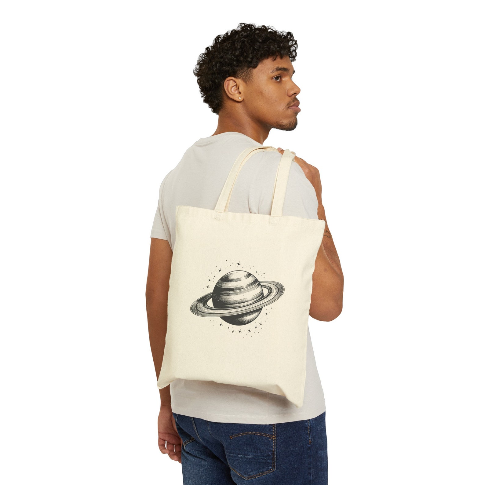 Saturn Tote Bag, Solar System, Planet Tote Bag, Canvas Tote Bag, Cute ...