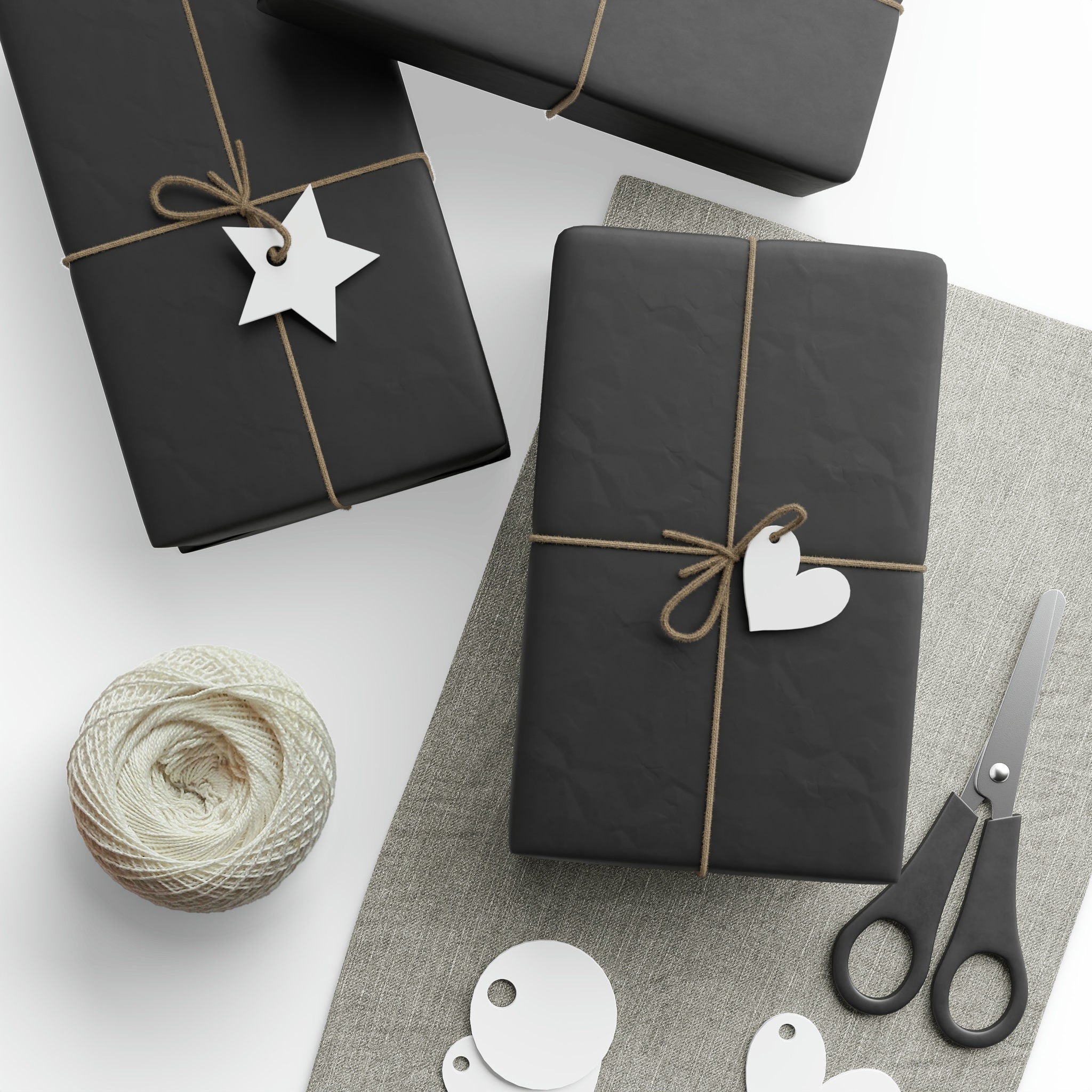 Black Wrapping Paper, Solid Black Gift Wrapping, Plain Wrapping Paper ...