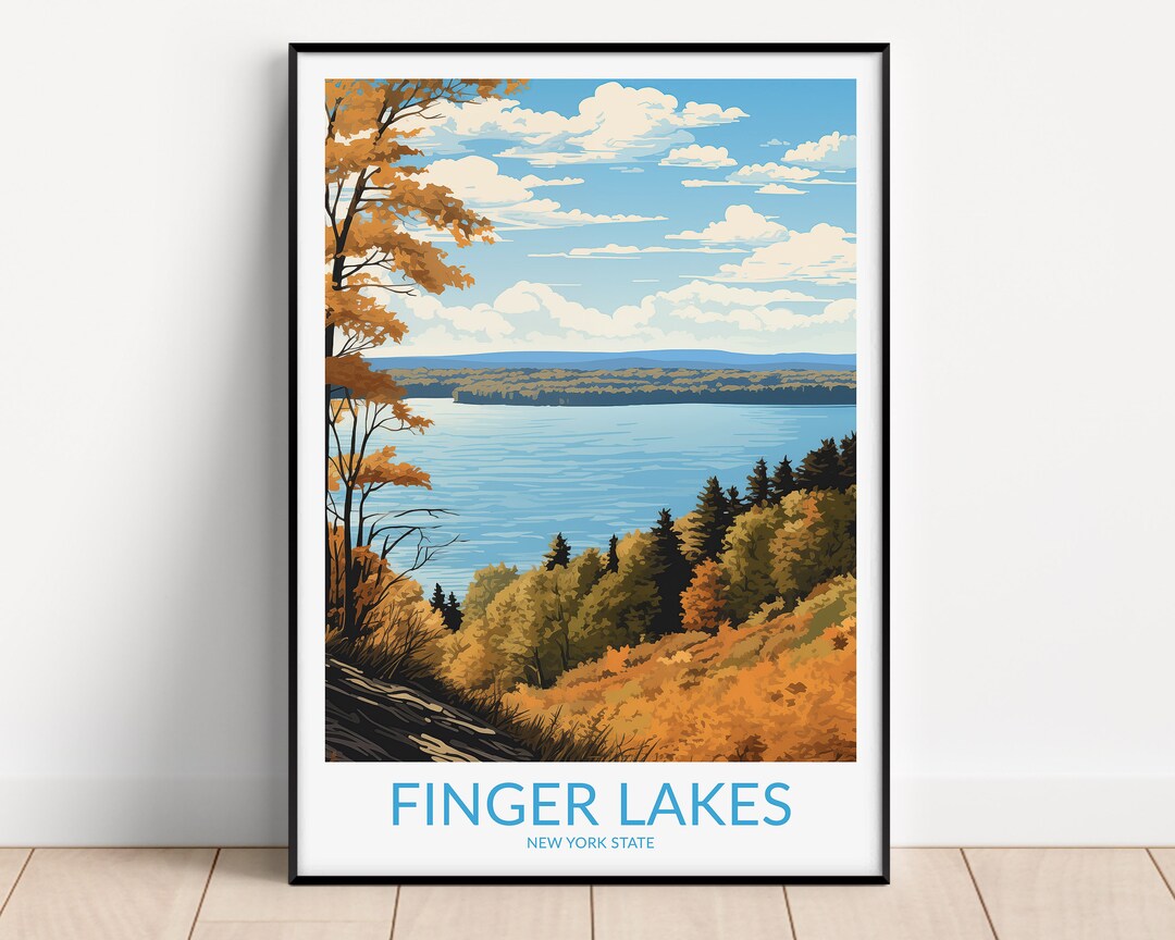 Finger Lakes Print, Finger Lakes Poster, Finger Lakes Wall Art, Finger ...