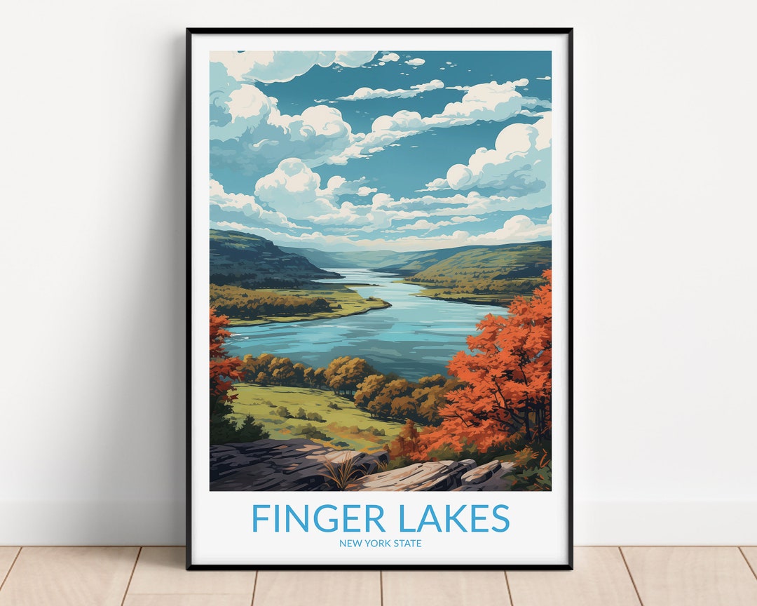 Finger Lakes Print, Finger Lakes Poster, Finger Lakes Wall Art, Finger ...
