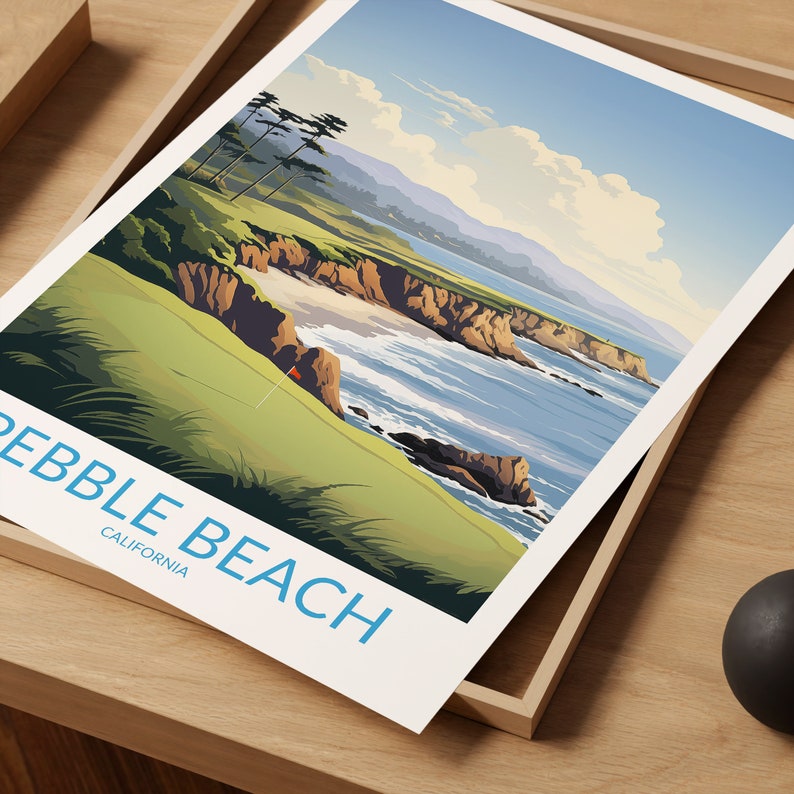 Pebble Beach Print, Pebble Beach Poster, Pebble Beach Wall Art, Pebble ...