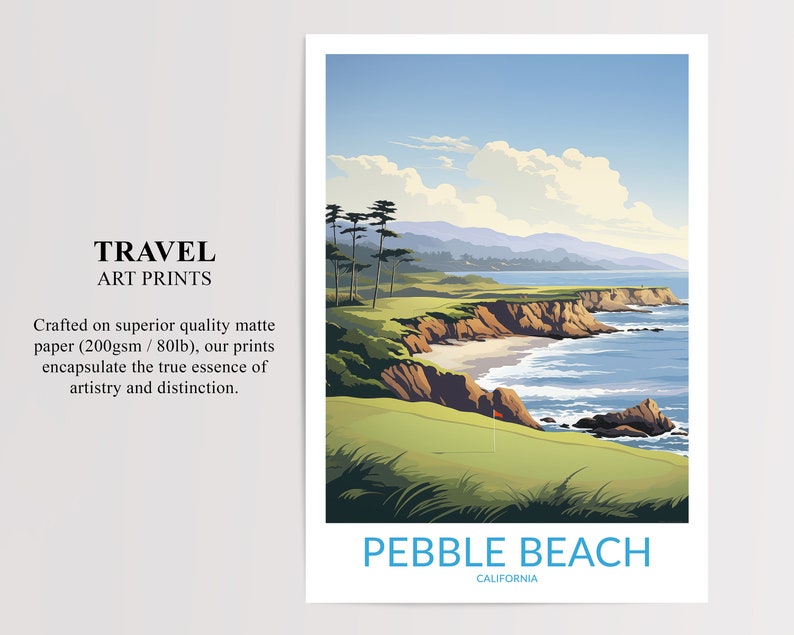 Pebble Beach Print, Pebble Beach Poster, Pebble Beach Wall Art, Pebble ...