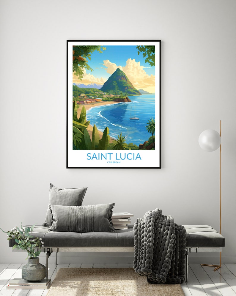 Saint Lucia Print, Saint Lucia Poster, Saint Lucia Wall Art, Saint ...
