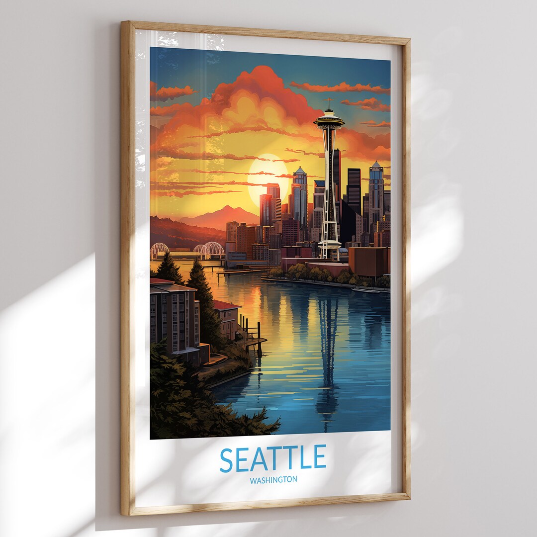Seattle Print, Seattle Poster, Seattle Wall Art, Seattle Art Print ...