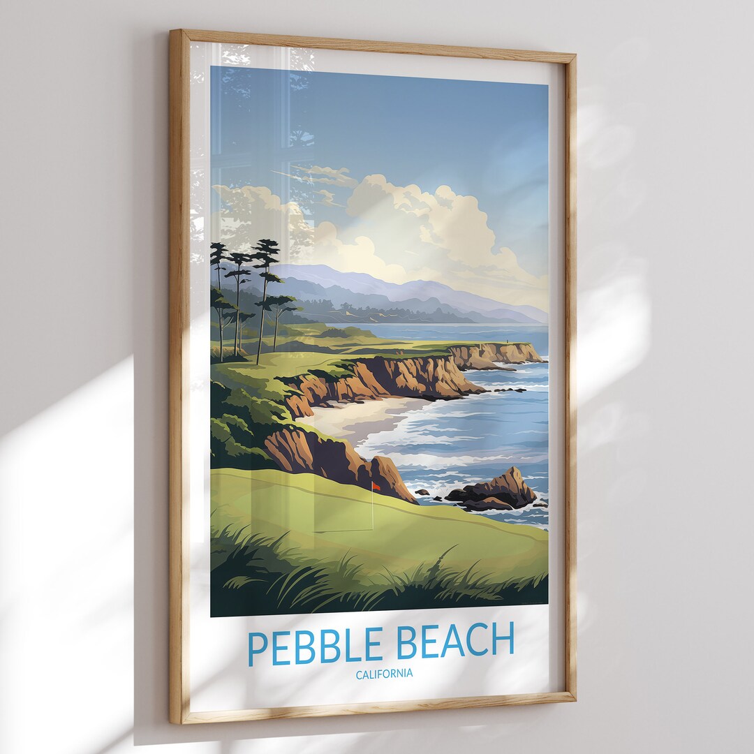 Pebble Beach Print, Pebble Beach Poster, Pebble Beach Wall Art, Pebble ...