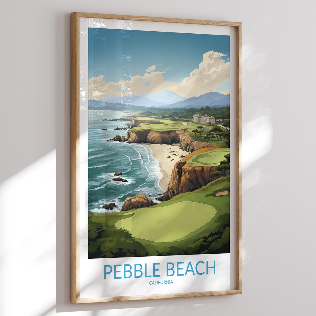 Pebble Beach Print, Pebble Beach Poster, Pebble Beach Wall Art, Pebble ...