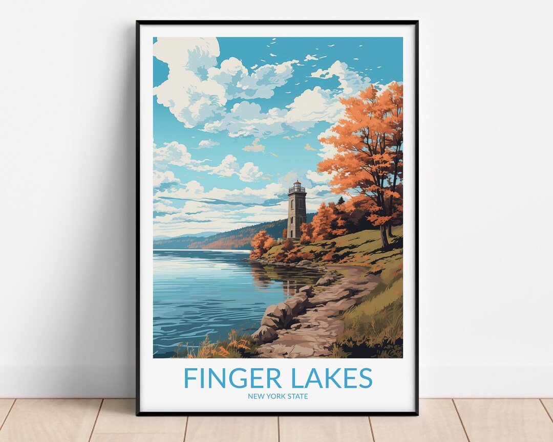 Finger Lakes Print, Finger Lakes Poster, Finger Lakes Wall Art, Finger ...