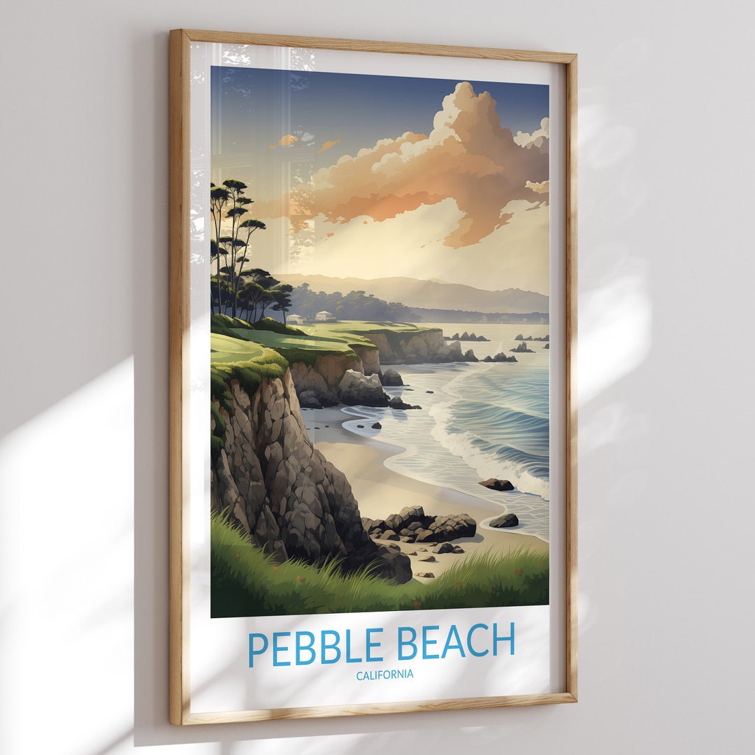 Pebble Beach Print, Pebble Beach Poster, Pebble Beach Wall Art, Pebble ...