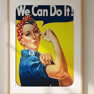 We Can Do It! Retro Rosie the Riveter Art Print - Vintage Feminist Icon ...