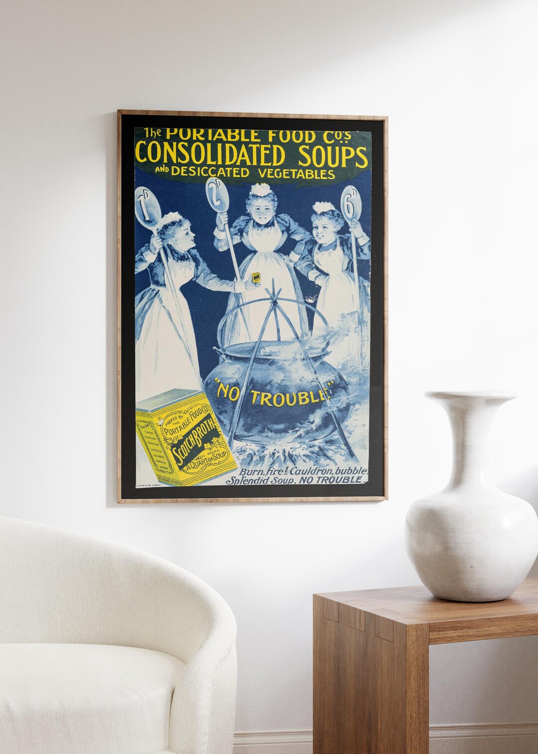 Vintage Soup Advertisement Print – Retro Cooking Poster With Three ...