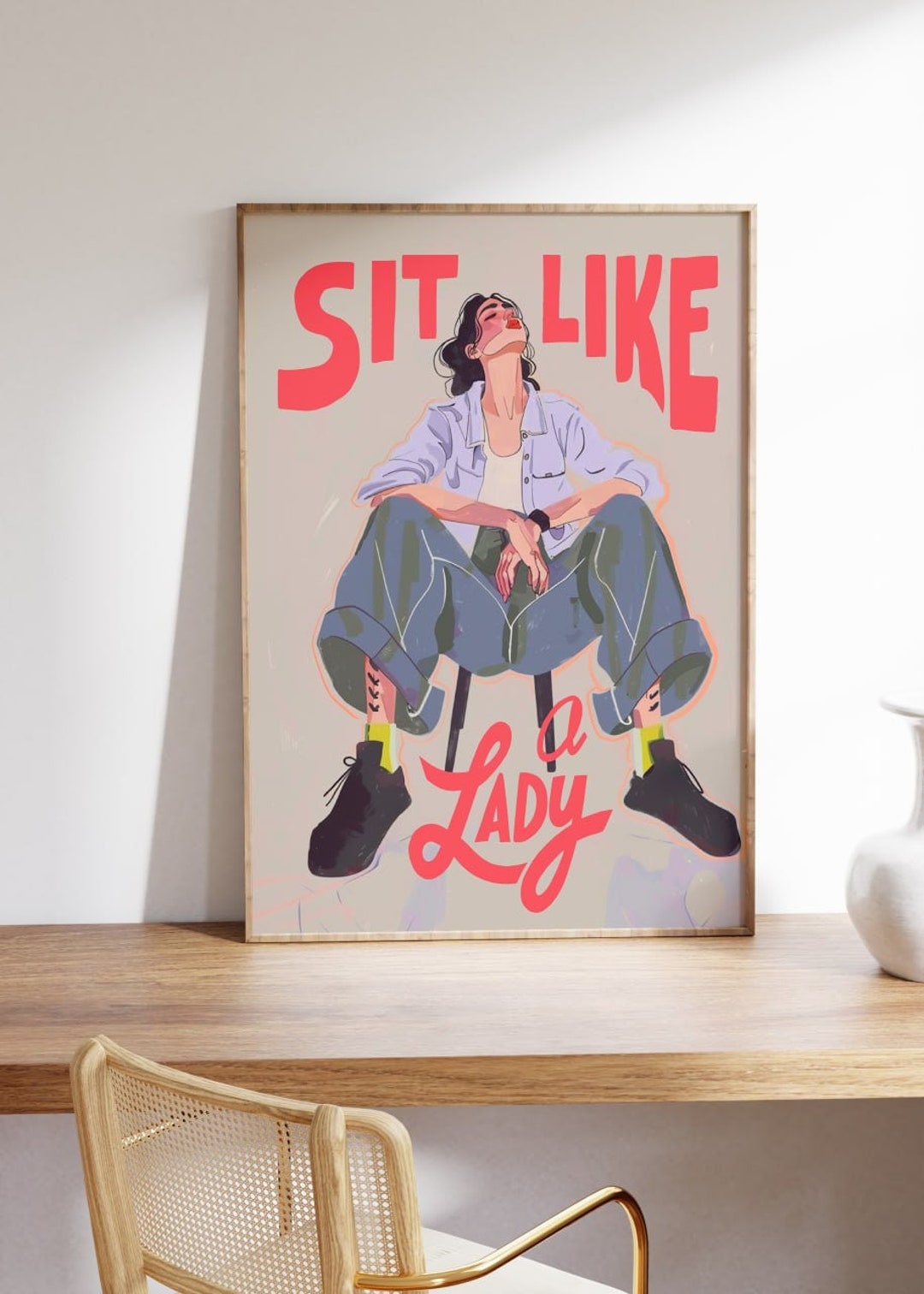 Confident Woman Poster, "sit Like a Lady", Feminist Art Print, Gender ...