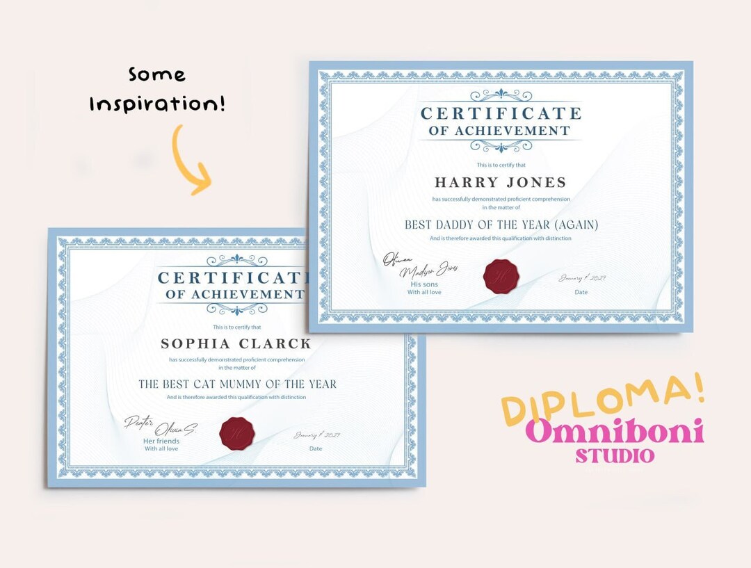 Personalized Diploma, Custom Edit Diploma, Diploma for Gift, Funny Gift ...