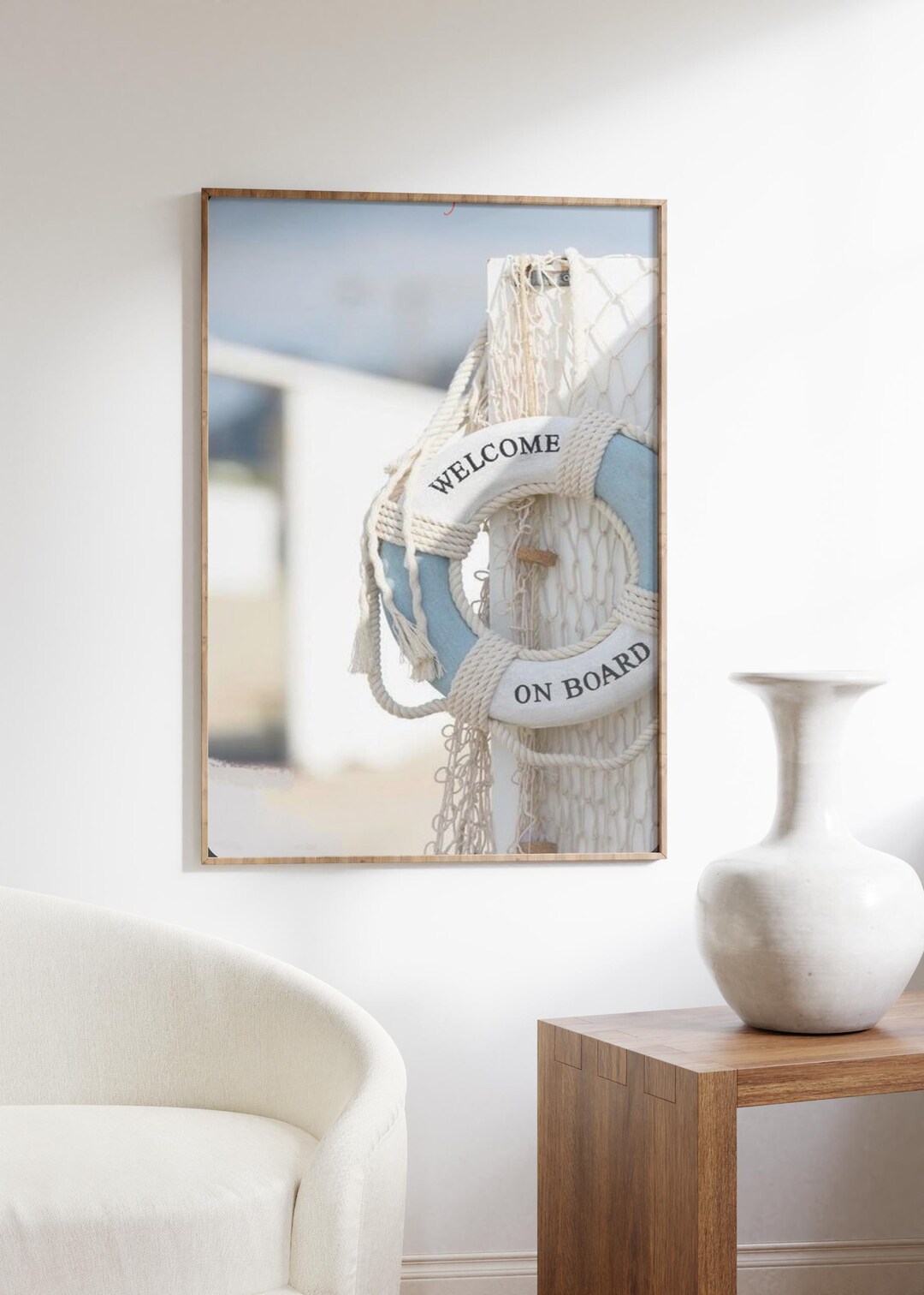 Nautical Welcome Poster, Coastal Beach Wall Art Print, Maritime Decor ...