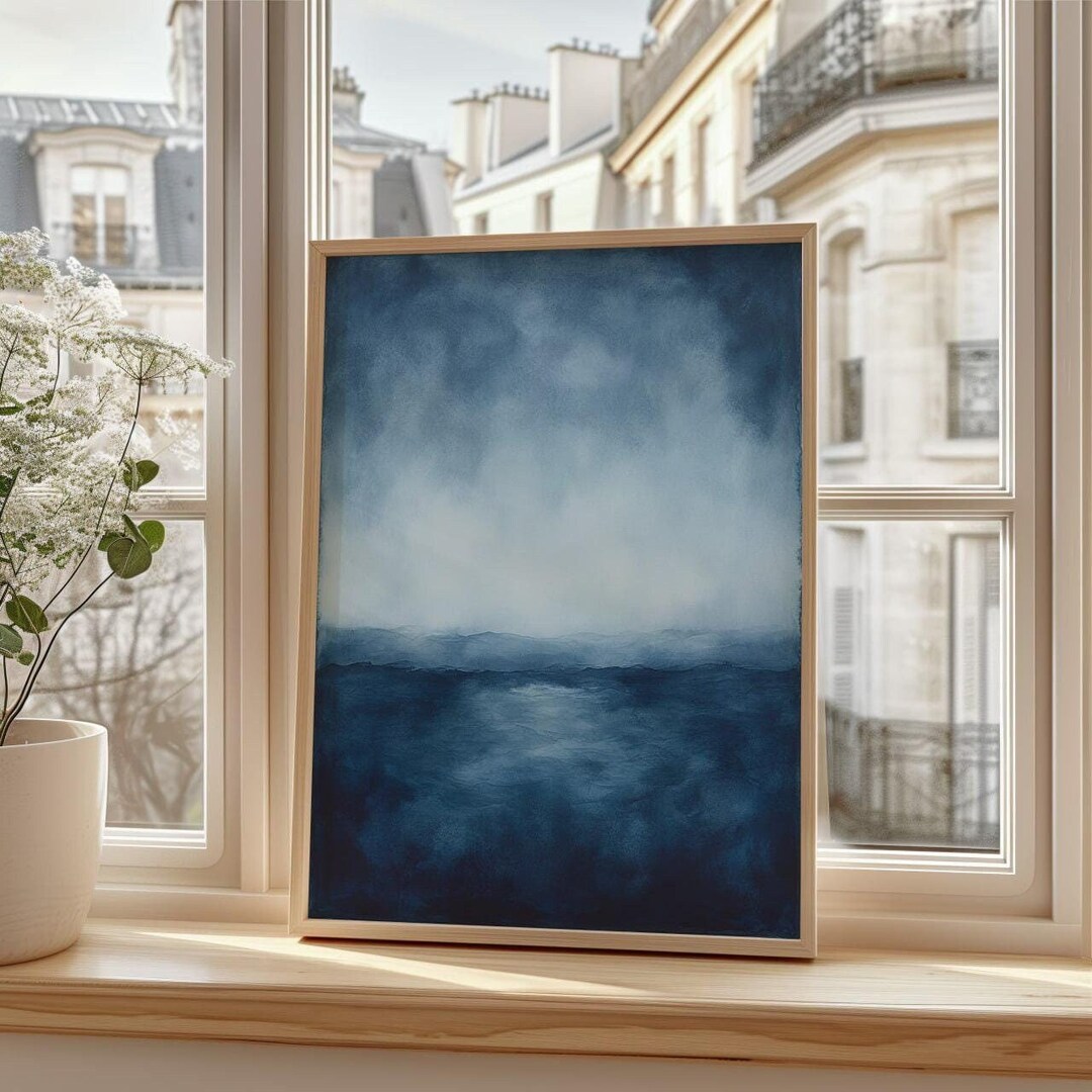 Blue Ocean Poster, Tranquil Seascape Wall Art, High-quality Ocean ...