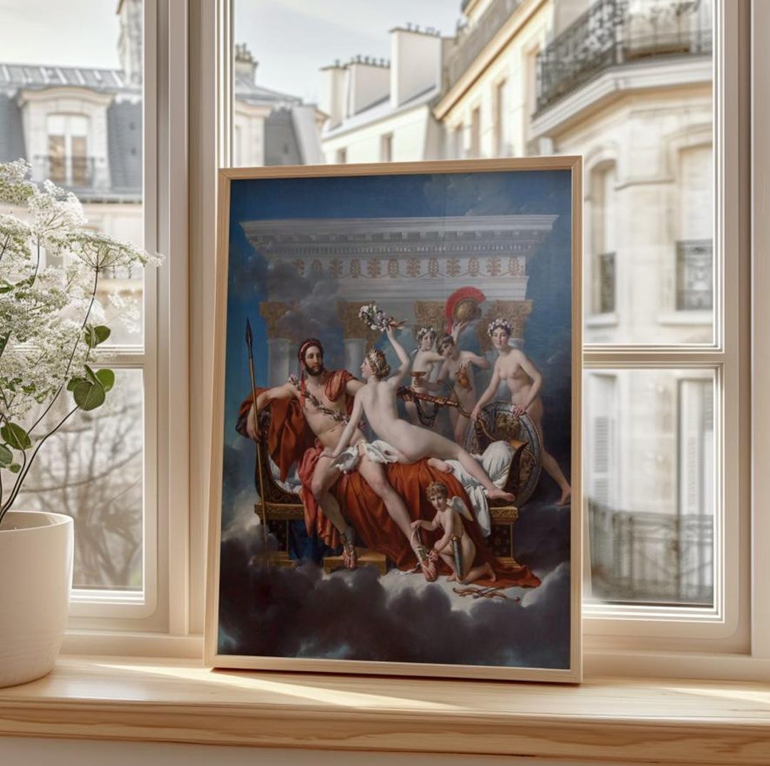 Mythological Venus and Mars Painting – Neoclassical Romantic Wall Art ...