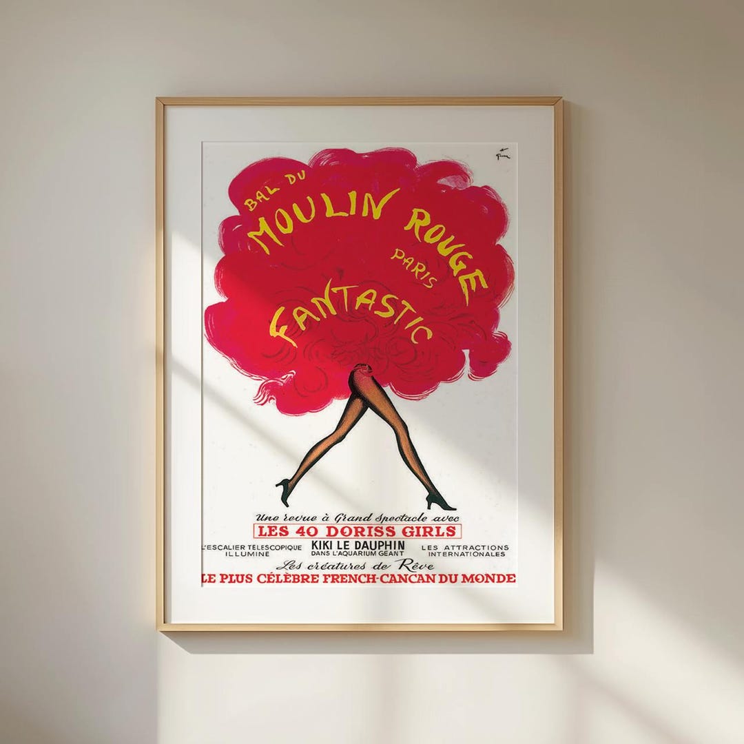 Vintage Moulin Rouge Poster - French Cabaret Art Print - Classic ...