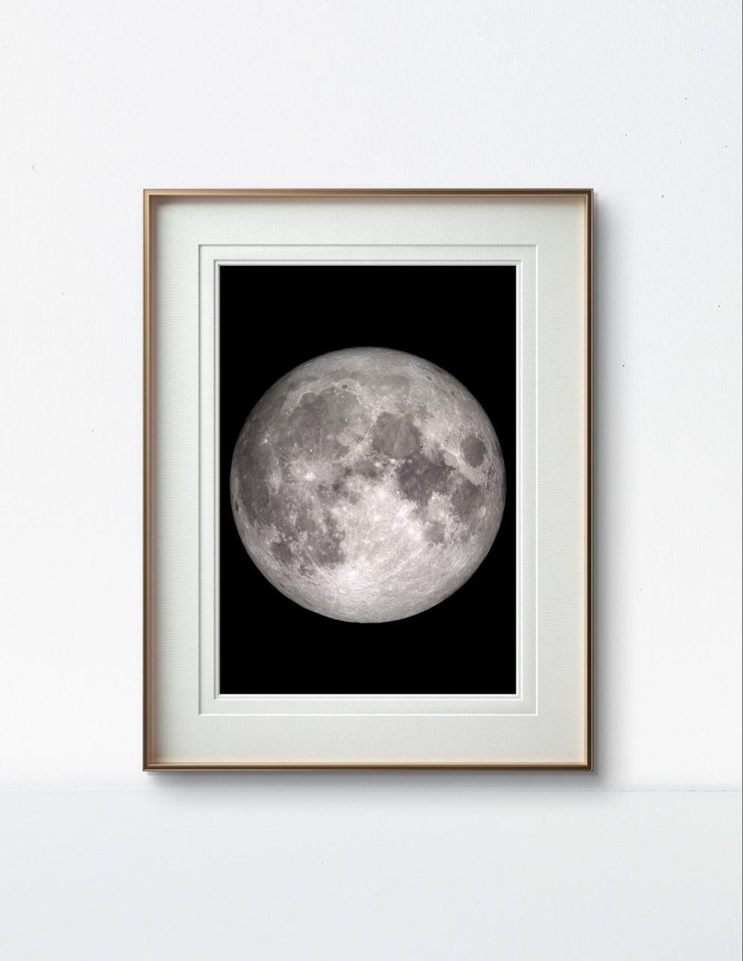 Detailed Full Moon Poster | High Quality Lunar Art Print | Realistic ...