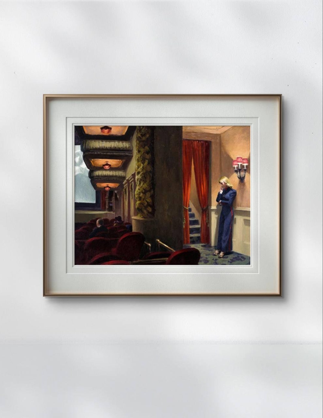 Vintage Theater Usher Artwork – Elegant Edward Hopper Art Print – Retro ...