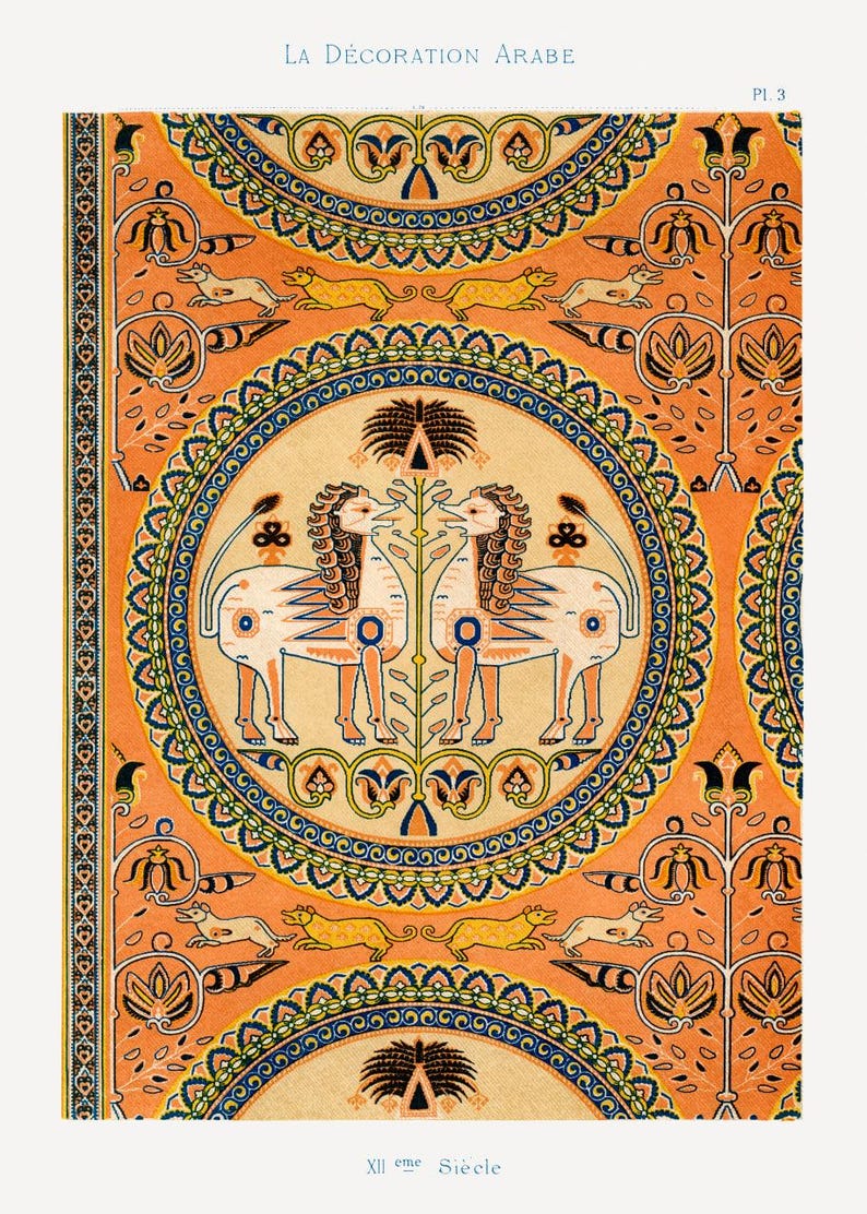 La Décoration Arabe Print - Vintage Oriental Decorative Pattern Poster ...