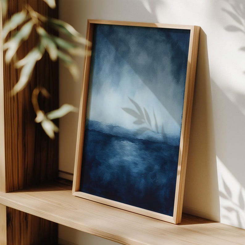 Blue Ocean Poster, Tranquil Seascape Wall Art, High-quality Ocean ...