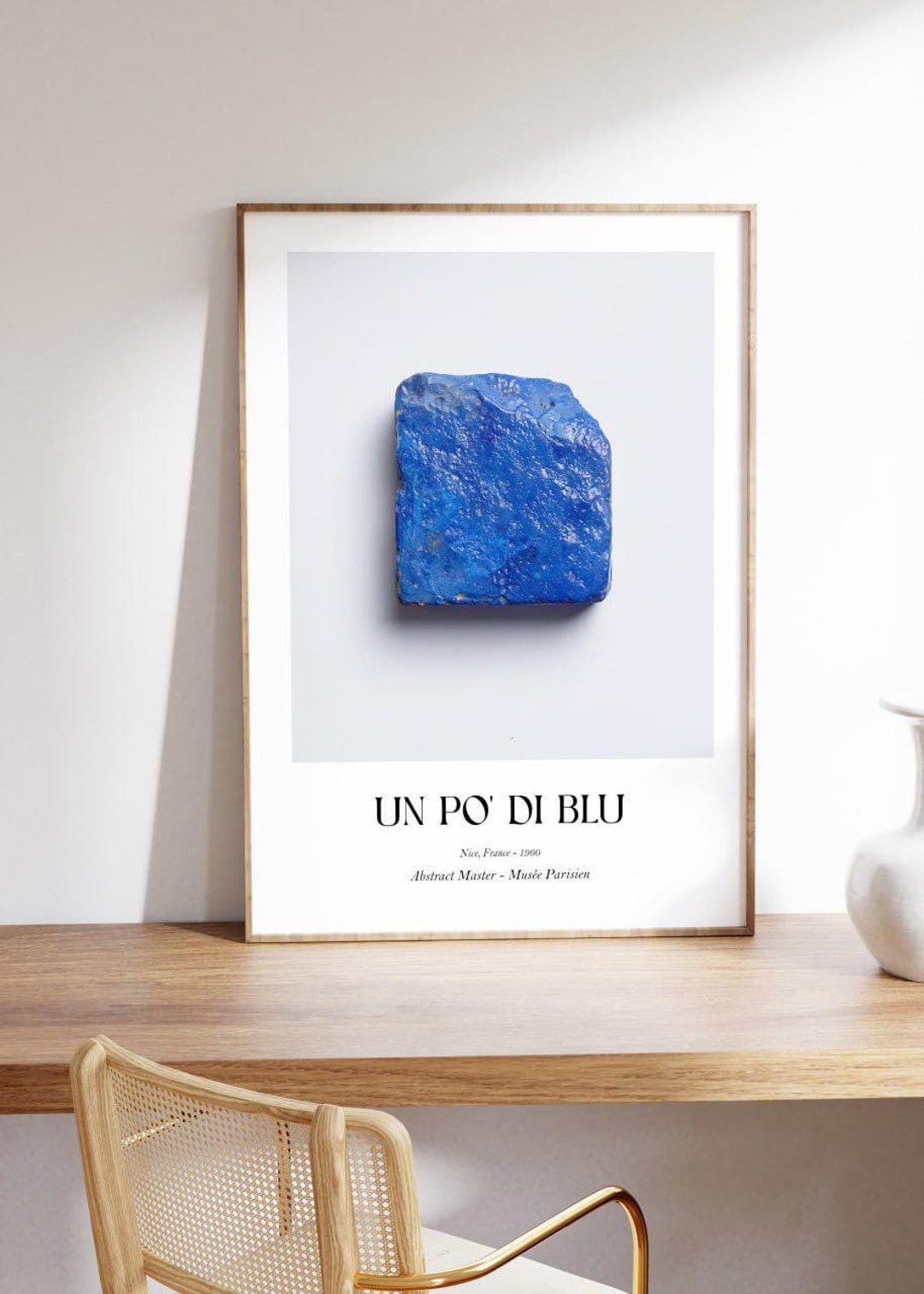 Minimalist Blue Art Print - Blue Indigo Poster, "un Po' Di Blu ...