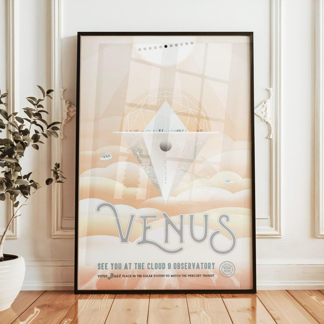 NASA Venus Travel Poster | Retro Sci-fi Space Art Print | Vintage ...
