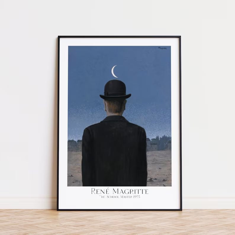 René Magritte's the School Master Print Surrealist Wall Art, Unique ...