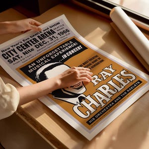 Ray Charles 1966 Concert Poster | High Quality Jazz, Blues, and Soul ...