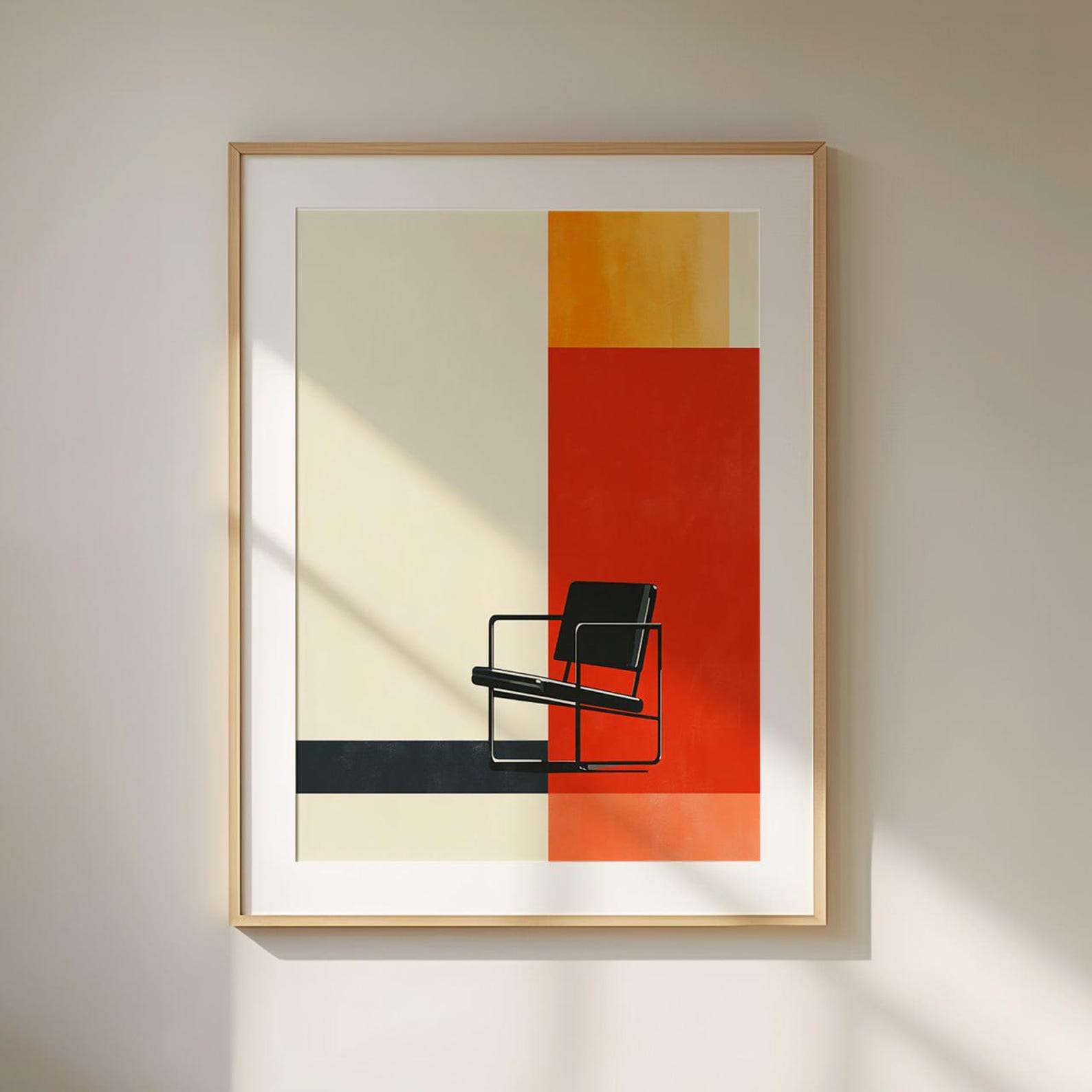 Modern Minimalist Chair Poster, Abstract Geometric Art Print, High ...