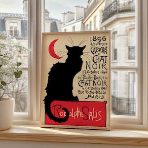 Le Chat Noir Poster, Vintage French Cabaret Art Print, Retro Parisian ...