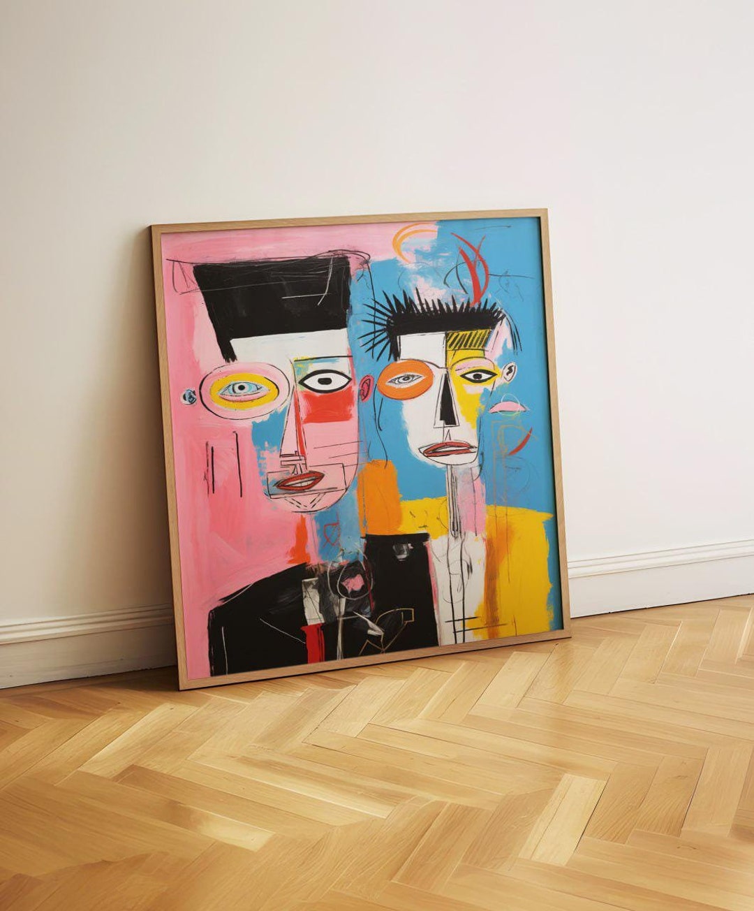 Colorful Abstract Faces Art Print | Modern Graffiti Style Poster | Bold ...