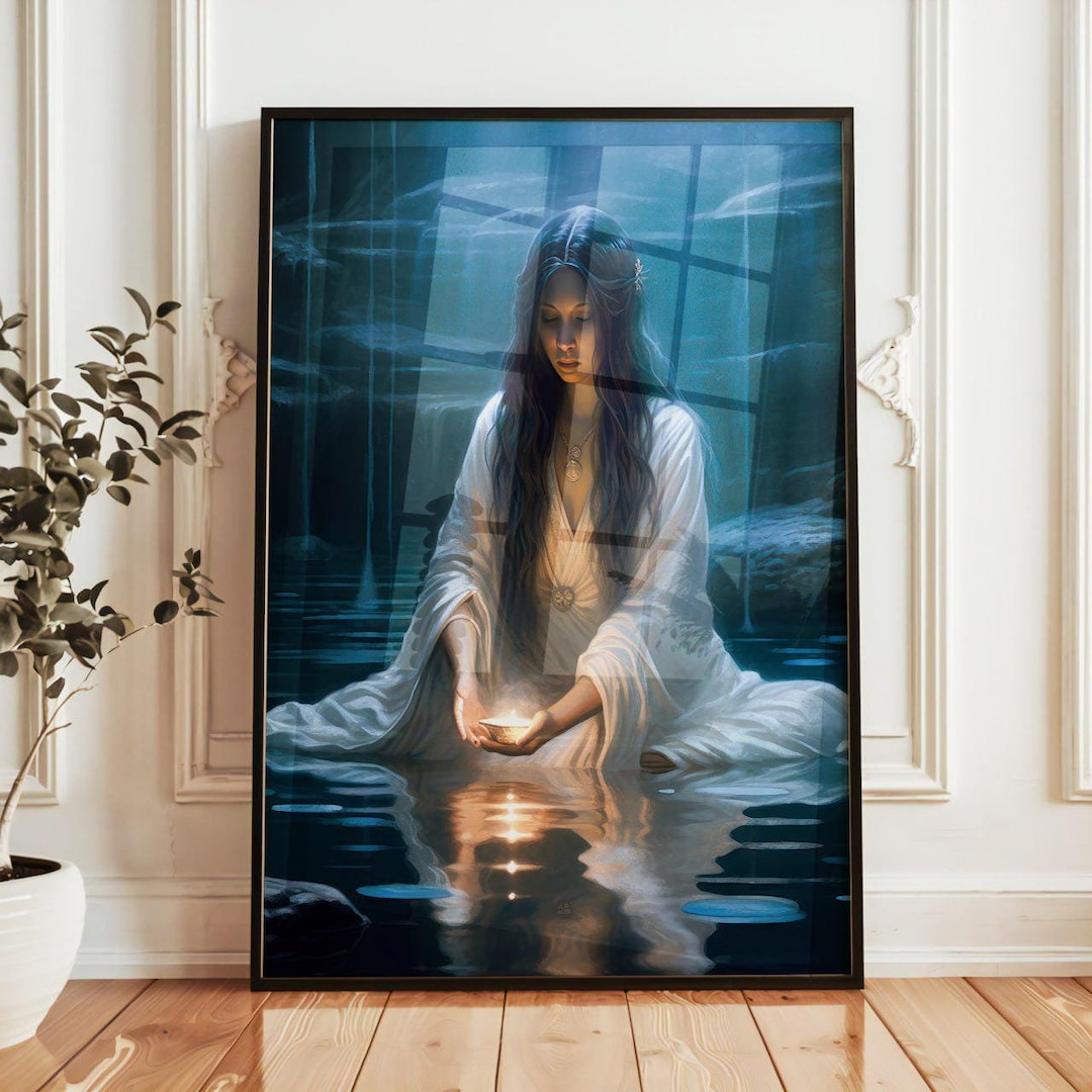 Mystic Goddess Wall Art, Wiccan Priestess Deco, Natural Poster ...