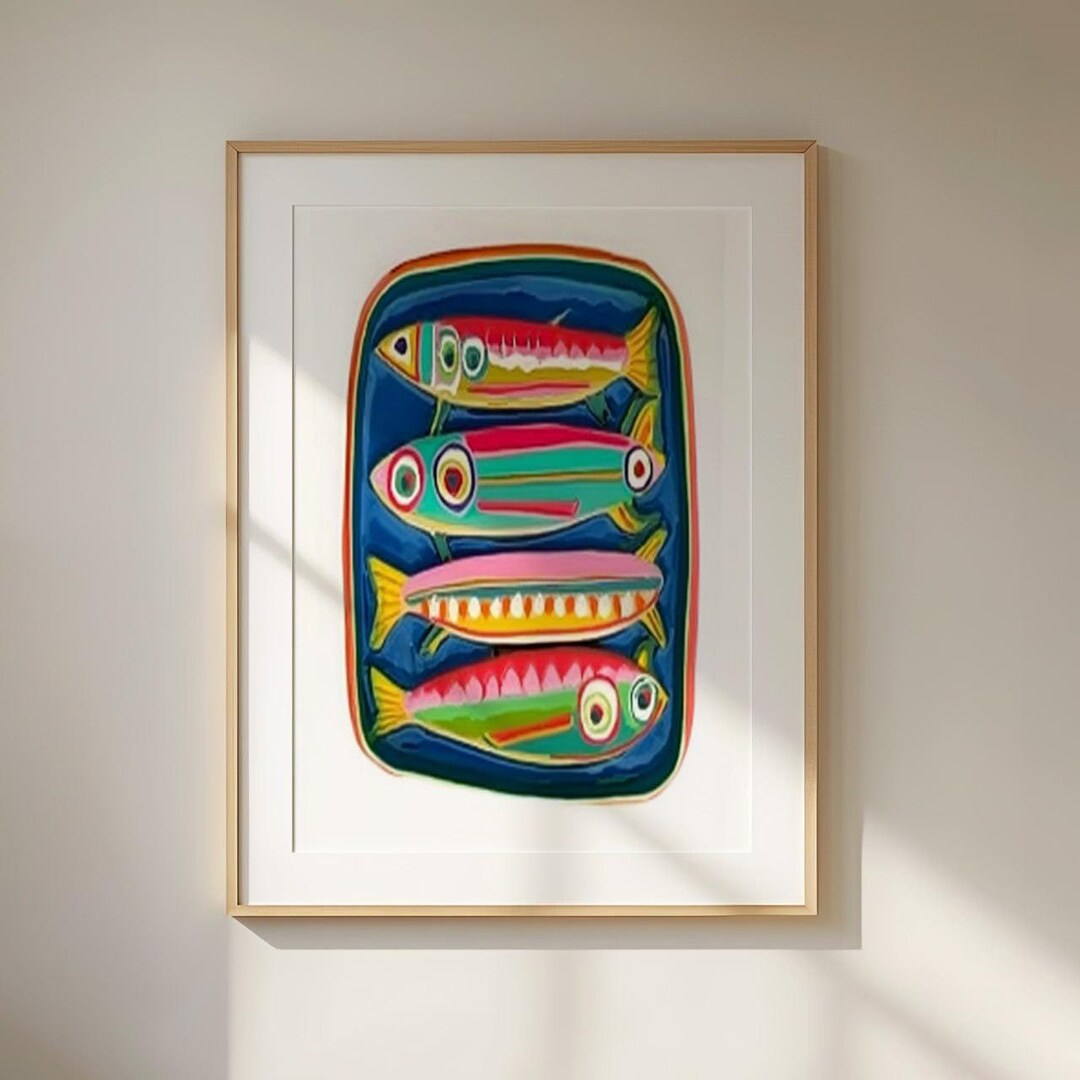 Vivid Fish Art Print – Dynamic Modern Wall Decor, Contemporary Ocean ...
