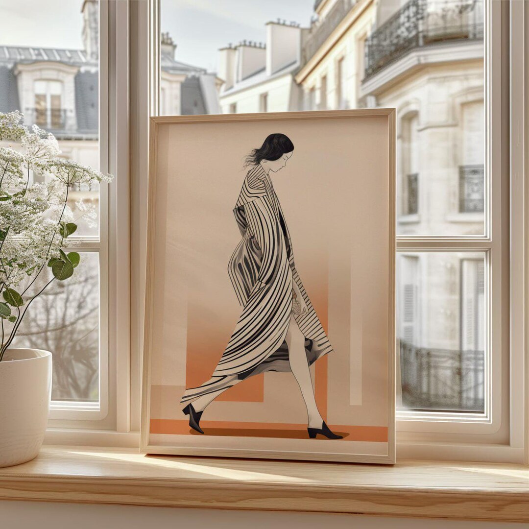 Stylish Woman Fashion Poster, High-quality Print of Elegant Girl in ...